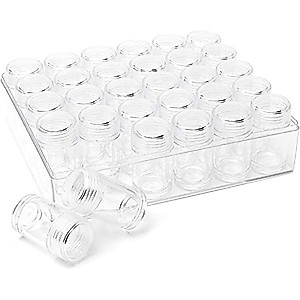Juvale Plastic Box Storage with Jar Containers for Glitter, Beads, Rhinestones (6.5 x 2 x 5.5 In)