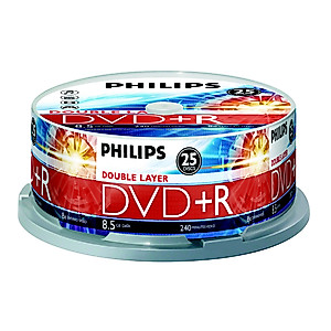 Philips 8X DVD+R DL Double Layer 8.5GB Spindle 25 Pack (DR8S8B25F/17)