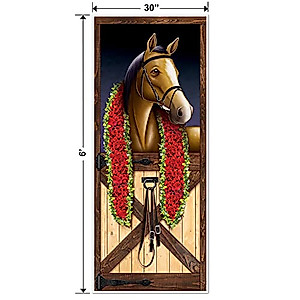 Beistle 2 Piece Indoor / Outdoor Plastic Horse Racing Door Covers For Derby Day Party Supplies