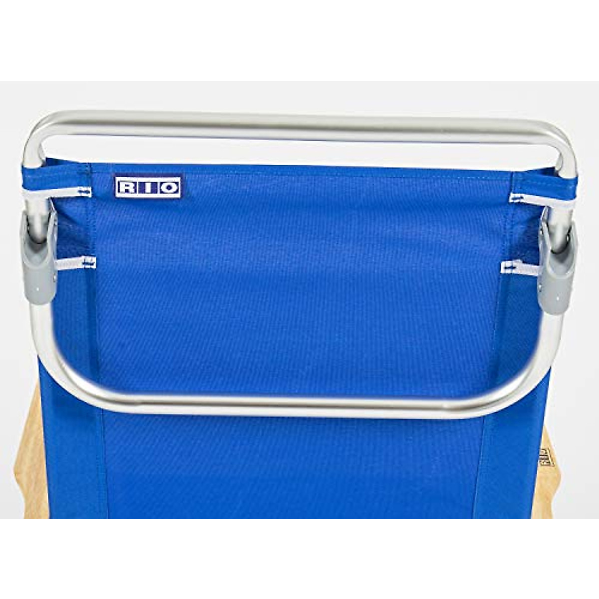 Rio Beach Classic 5-Position Lay-Flat Folding Chair, Outdoor Pool and Beach Chair with Carrying Strap and Towel Bar, Blue