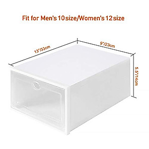 HOMIDEC Shoe Box, 12 Pack Shoe Storage Boxes Shoe Boxes Clear Plastic Stackable, Shoe Organizer Containers with Lids for Women/Men