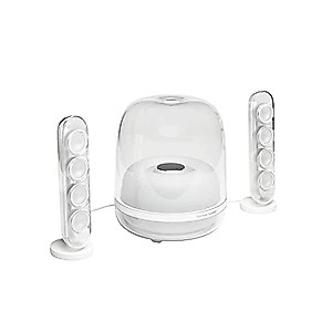 Harman Kardon HK SoundSticks 4-2.1 Bluetooth Speaker System with Deep Bass and Inspiring Industrial Design (White)