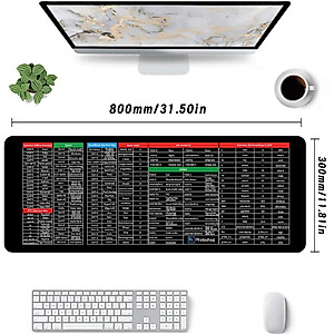AGSIXZLAN Anti Slip Keyboard Pad with Shortcuts-Keyboard Pad with Wrist Support - 31.5x11.8 Inch for Office & School Supplies,Upgraded Extended Large Mouse Pads-Enhance Efficiency and Comfort