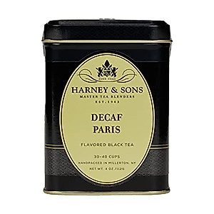 Harney & Sons Decaf Paris, 4oz Tin of Loose Leaf Black Tea w/Fruit and Caramel Flavors