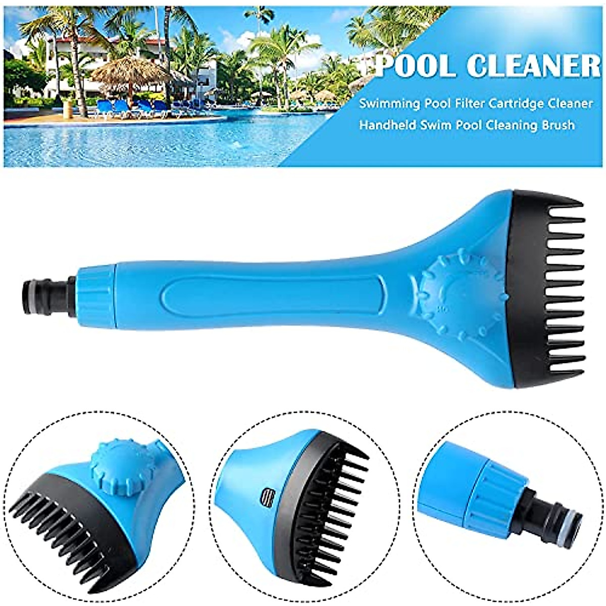 Swimming Pool Spa Filter Cartridge Cleaner Tool, Hot Tub Filter Cleaner Brush, Handheld Filter Cartridge Cleaning Brush for Removing Debris