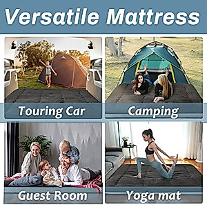 HIGOGOGO Japanese Floor Mattress for Adults, 4" Thick Sherpa Fleece Futon Mattress for Floor, Roll Up Sleeping Pads, Portable Folding Foam Floor Bed Tatami Mat, Shikibuton for Guest, Dark Grey, Queen