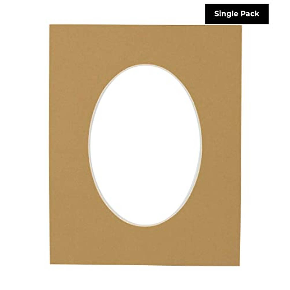 8x20 Mat Bevel Cut for 6x18 Photos - Precut Rattan Beige Oval Shaped Photo Mat Board Opening - Acid Free Matte to Protect Your Pictures - Bevel Cut for Family Photos, Pack of 1 Matboard Show Kit With
