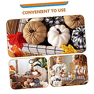 Garneck 36 Pcs Thanksgiving Pumpkin Festival Pumpkin Fabric False Pumpkins Dining Room Decor for Table Simulation Pumpkin Models Photo Ornament Foam Pumpkin Toy Rope Artificial Set