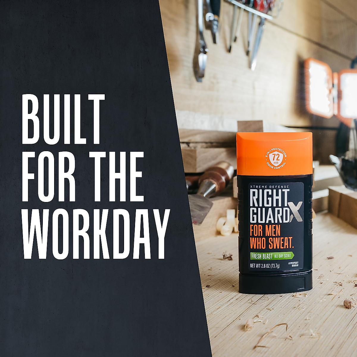 Right Guard Xtreme Defense Antiperspirant Deodorant Invisible Solid Stick, Fresh Blast, 2.6 Ounce , 4 Count (Pack of 1)