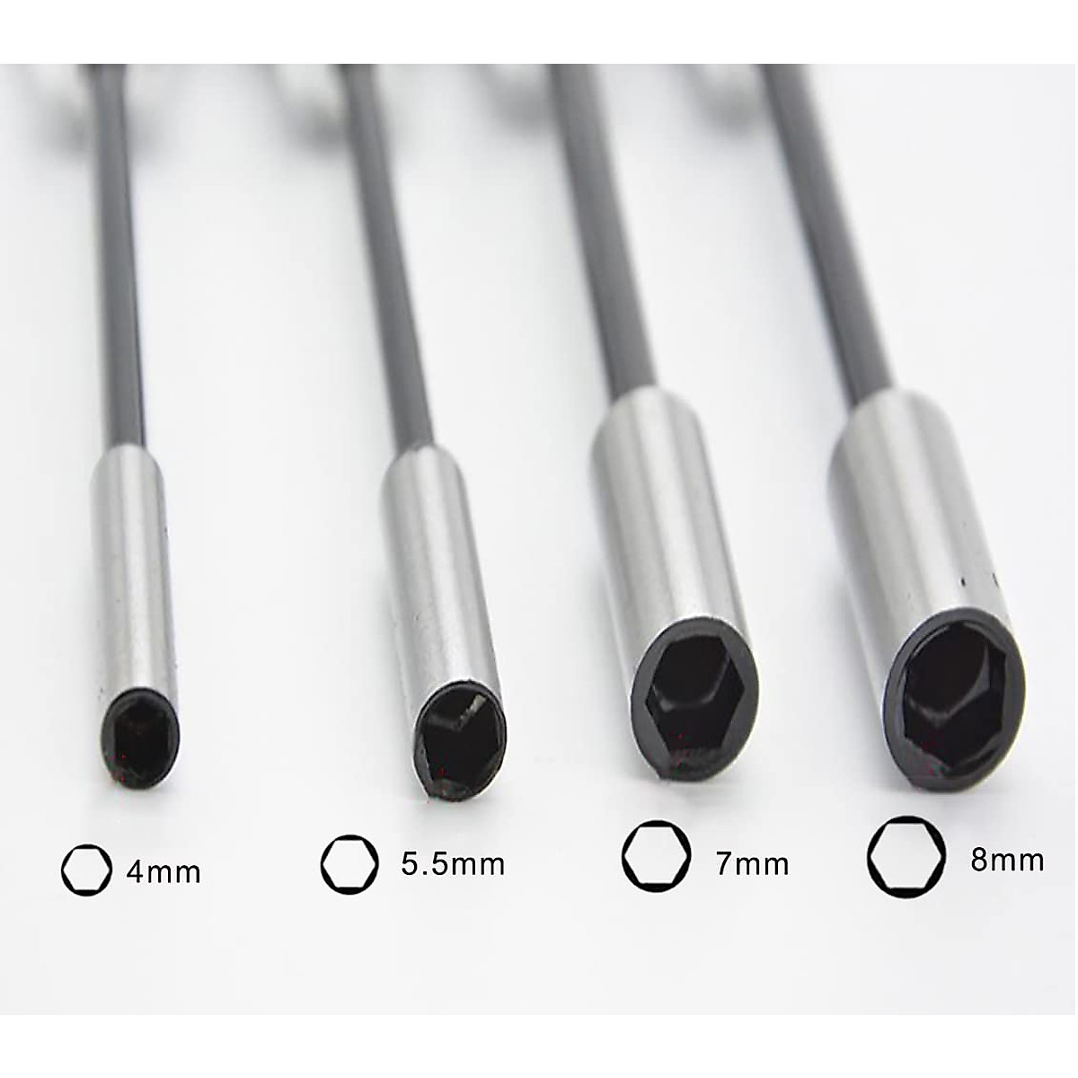 Drone Tool kit - 4Pcs Hex Nut Drivers Screw Driver - 4.0mm nut Driver 5.5mm 7.0mm 8.0mm Hexagonal Head Nut RC Socket Screwdriver for RC Model Helicopter Boat Cars