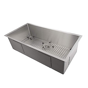 ZLINE 33" Meribel Undermount Single Bowl Stainless Steel Kitchen Sink with Bottom Grid (SRS-33)