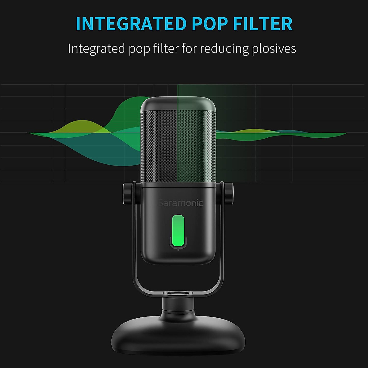 Saramonic SR-MV2000 Plug&Play Premium Cardioid USB Condenser Microphone, with Vocal Effects, Compact Footprint, Latency-Free, for Gaming, Streaming and Podcasting on PC and Mac - Mini