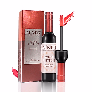 Wine Liquid Lipstick, Lady Long Lasting Make Up Gloss Matte Lip Tint Wine Bottle Cover, Waterproof, Best Gift Kit Ideas for Girlfriends, Women, Moms(6 Colors)