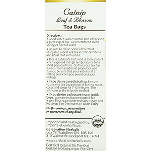 Celebration Herbals Teabags Herbal Catnip Leaf and Blossom Organic -- 24 Herbal Tea Bags