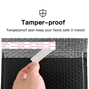 Fib-utopia Black #2 Poly Bubble Mailers 8.5 X 11 40 Pack, Strong Adhesion Self Sealing Padded Shipping Mailing Envelopes Bulk