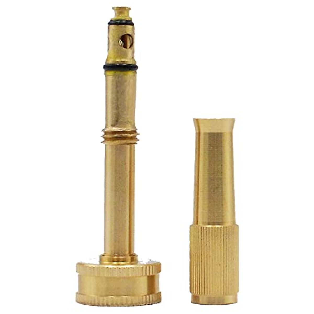 DuLaSeed 2 Packs Solid Brass Hose Nozzle, Heavy Duty Brass Adjustable Twist Garden Hose Nozzle, Water Hose Sprayer for Watering and Washing