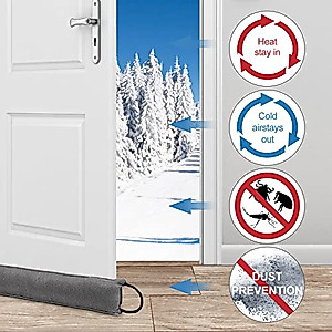 LONGTM Under Door Draft Stopper 36inch, Under Door Noise Blocker Door Snake Draft Stopper Weighted Saving Energy Under Door (Dark Grey) 2LBS