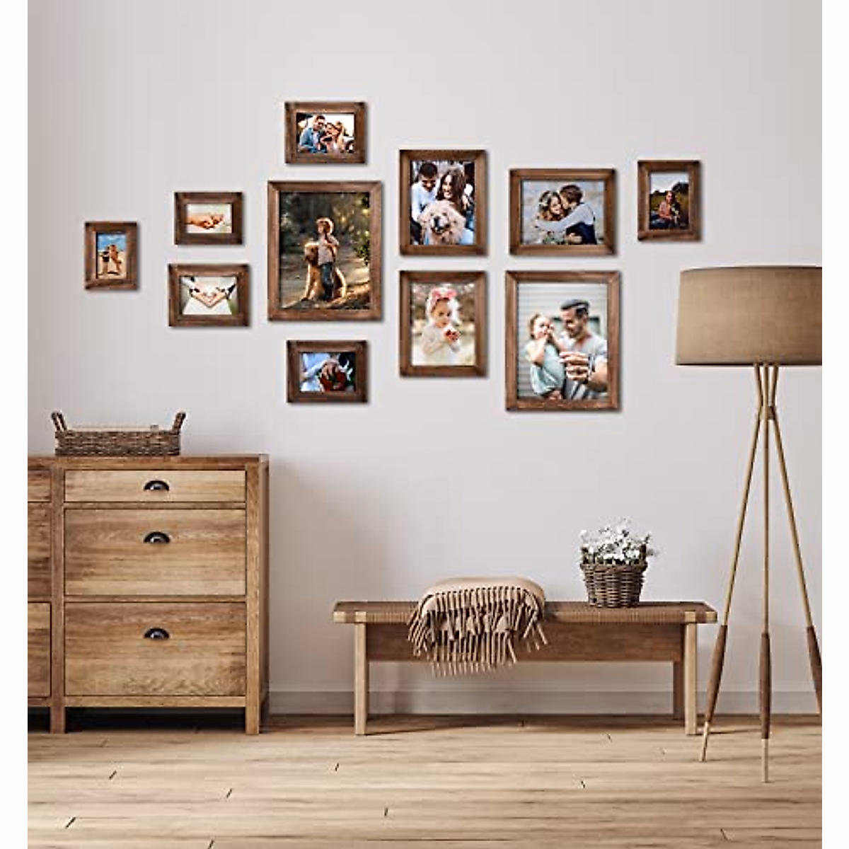 Yaetm-5x7 Picture Frame, Natural Solid Wood Photo Frame Display for Tabletop And Wall High Definition Glass Carbonized Black(2 pack)