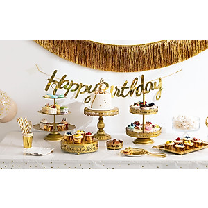 HBlife 6 PCS Gold Cake Stand Dessert Table Display Set Include Cake Stands, Cupcake Stand/Tower, Dessert Stands, Perfect Display for Wedding, Party, Birthday, Baby Shower, Anniversary Decorations