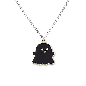 Kefley Halloween Ghost Necklace for Couples Friendship Necklace for 2 Best Friend Birthday Christmas Gifts for Bestie Halloween Themed Gifts for Bff Matching Necklaces