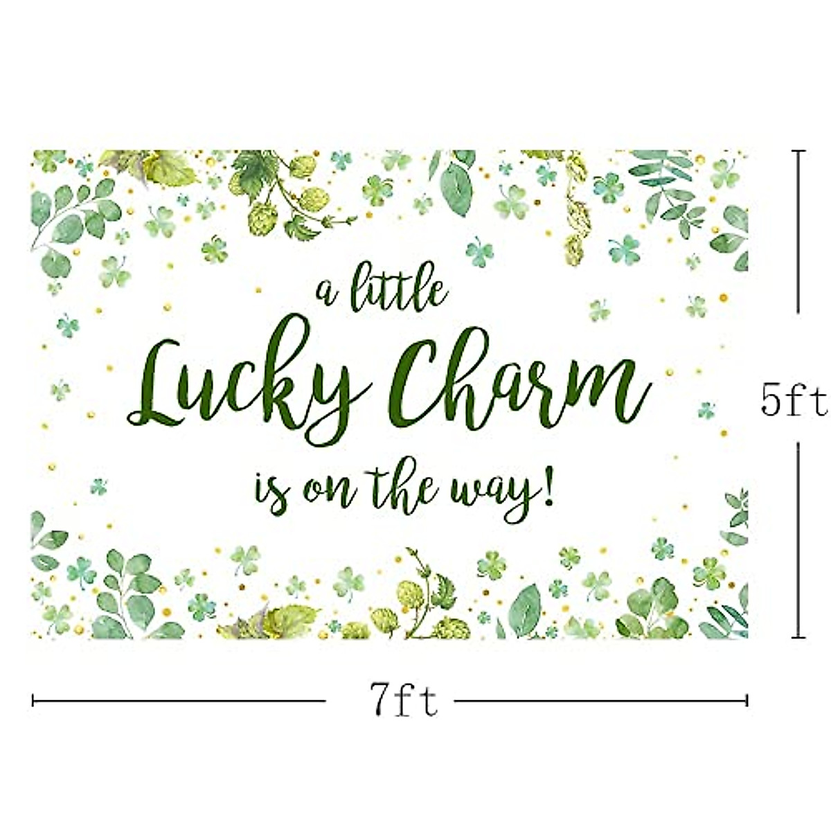 MEHOFOND 7x5ft A Little Lucky Charm Baby Shower Backdrop St. Patrick’s Day Party Decor Boy Girl Baby Shower Banner Green Shamrock Background Supplies Photo Booth Props