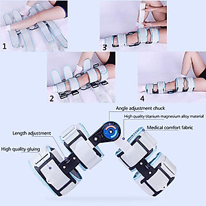 XBJYDMBDD Hinged Knee Brace ROM Knee Brace Leg Immobilizer Support Fracture Adjustable for Arthritis Joint Pain Meniscus Tear Knee Injury Recovery Relieve Knee Burden Adjustable Knee Immobilizer