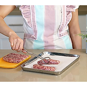 Food Tongs, Hiash Heavy Duty Stainless Steel Kitchen Tongs for Cooking, Barbecue, Serving Scissors Tongs - Buffet Pliers 9 Inch