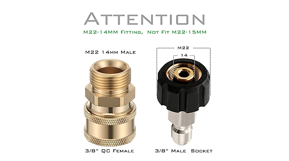 Pressure Washer Adapter Set - 8 Pieces Stainless Steel Quick Connect ...