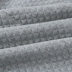 Women's Fashion Quilted Pattern Long Sleeve Casual Zipper Sweatshirt Solid Color Pullover Shirt Top.JNINTH Light Gray