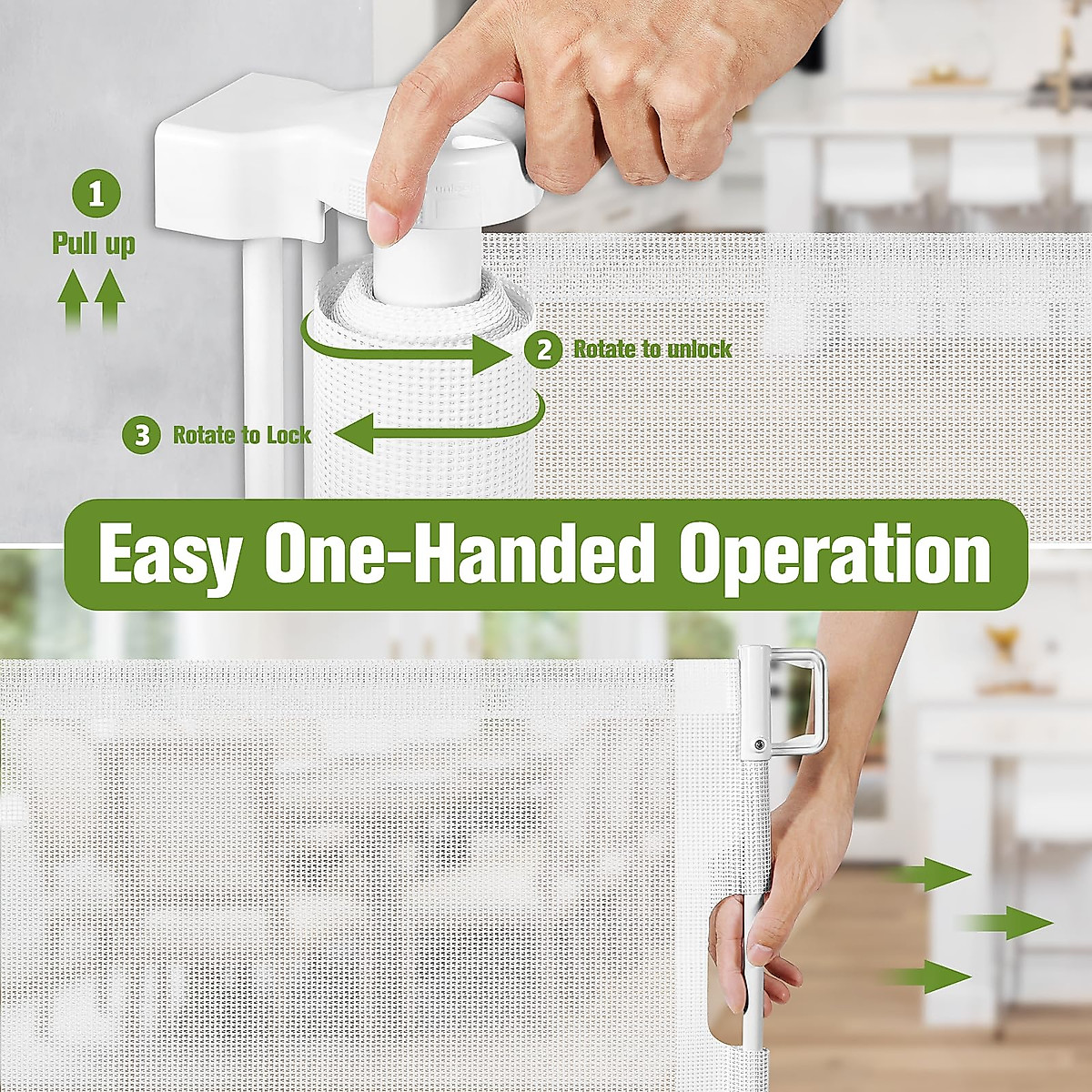 Extra Wide Baby Gate for Large Openings Retractable Baby Gates Indoor Outdoor Extra Long Baby Gate for Doorway Stair Gates for Kids or Pets Extra Large Dog Gate for Stairs