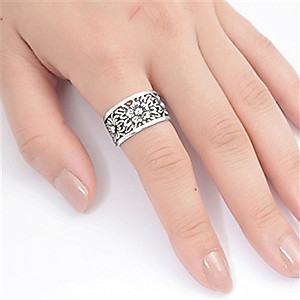 Women's Flower Fashion Sunflower Ring New .925 Sterling Silver Band Size 6