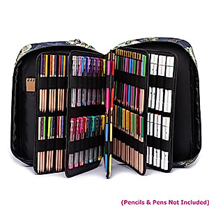 YOUNGCOL Extra Large Capacity Colored Pencil Case Gel Pen Organizer Storage Holds 420 Pencils or 280 Gel Pens(Stamp)