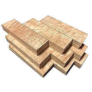 White's Woods Curly Hard Maple Knife Scales (3/8 inches x1.5 inches x5) - 4 Pack