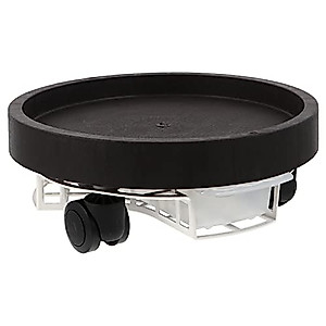 Cabilock Planter Dolly Caddy Plant Stand Round Flower Pot Mover Drip Trays with Wheel Plants Trolley Holder Coaster for Home Patio Garden 9X21CM (Black) Heavy Duty Plant Dolly