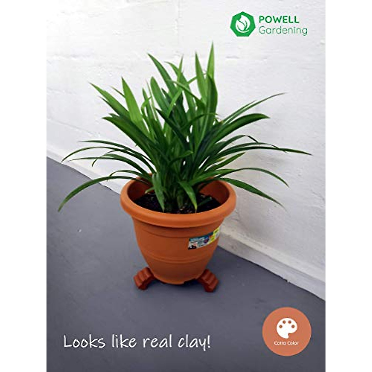 Powell Gardening (12pc Pack Plastic Pot Elevator - Plant/Flower Pot feet for Outdoor planters, Raises up to 4 Pots!! (Cotta Color NOT Ceramic)