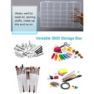 Beoccudo Tackle Box Organizer Box Bead Storage Plastic Organizer Bead Box 3600 Tackle Box Bead Containers for Organizing
