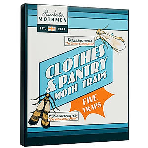 Manchester Mothmen 2-in-1 Clothing & Pantry Moth Traps for House | 5-Pack Moth Killer Indoor for Clothes, Closets & Kitchen | Indian Meal Moth Trap with Clothes Moth Pheromones