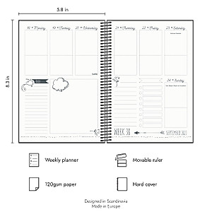 Doodle Life Planner for Academic Year 2023-2024 | 31 July 2023-25 August 2024 | Weekly Planner with Space for Creativity | Week to View Academic Diary 2023-2024 (Cover: Black) | 120gsm paper
