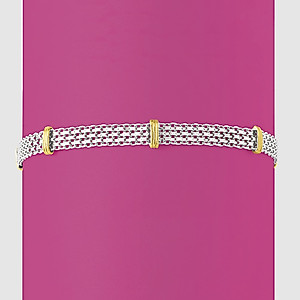 Ross-Simons Sterling Silver and 14kt Yellow Gold Bismark-Link Bracelet. 7 inches