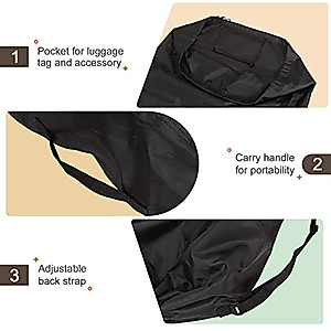 LIHAO Universal Stroller Travel Bag, Gate Check Bag for Car Seat, Waterproof Travel Carry Bag, 600D Oxford, Black