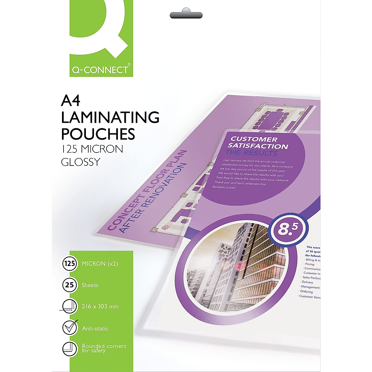 Q Connect A4 125 Micron Laminating Pouch (Pack of 25)