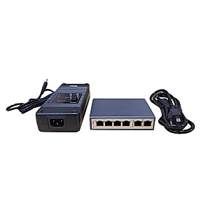 IPCamPower 4 Port 802.3bt POE Network Switch W/ 2 Uplink Ports | Designed for POE Lighting and High Powered IP Cameras | POE++ Capable of Pushing 60 Watts per Port | 250 Watts Total Budget