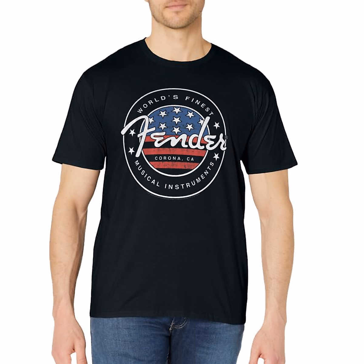Fender American Flag Circle Stamp Logo T-Shirt