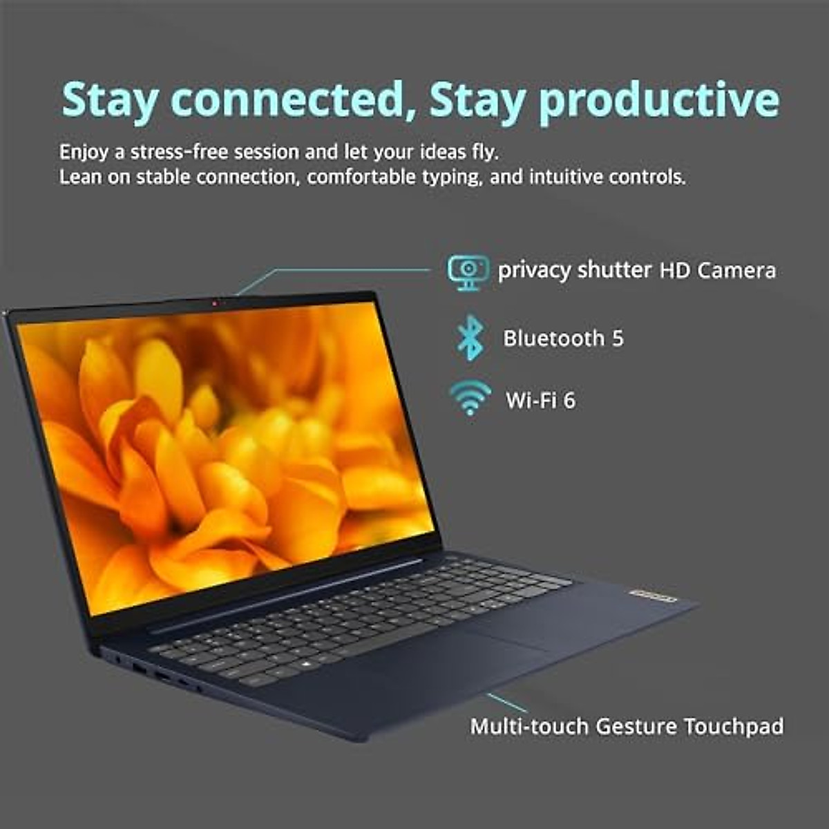 Lenovo IdeaPad 3i Laptop - 15.6" Full HD 1080p Touch Screen - Intel Core i5-1155G7-40GB Memory - 2TB SSD - Windows 11 Home - Abyss Blue – w/HDMI Cable