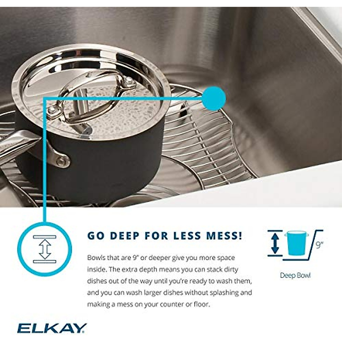 Elkay ELUH231712 Lustertone Classic Single Bowl Undermount Stainless Steel Sink