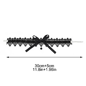 JEAIRTS Black Lace Choker Necklace Velvet Bow-knot Necklaces Halloween Costume Necklace Jewelry Accessories for Women