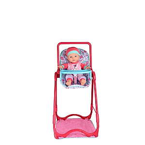 Dream Collection, Baby Doll 4-in-1 High Chair Play Set - Lifelike Baby Doll and Accessories for Realistic Pretend Play, Posable Soft Toy - 12”