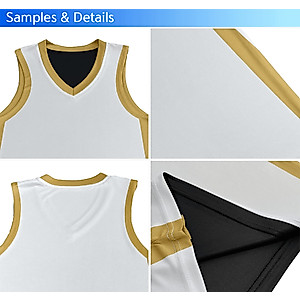 KXK Men's Blank Reversible Basketball Jersey Team Uniform Athletic Hip Hop Basketball Shirts S-4XL Black/White