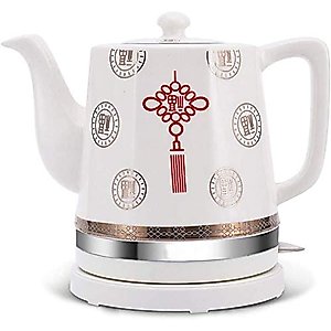 Hokcus 2L Electric Ceramic Kettle Teapot-Retro Stainless Steel Jug,Bpa-Free,Automatic Power Off Fast Boiling 1000W Removable Base,Boil Dry Protection/Blue/Red