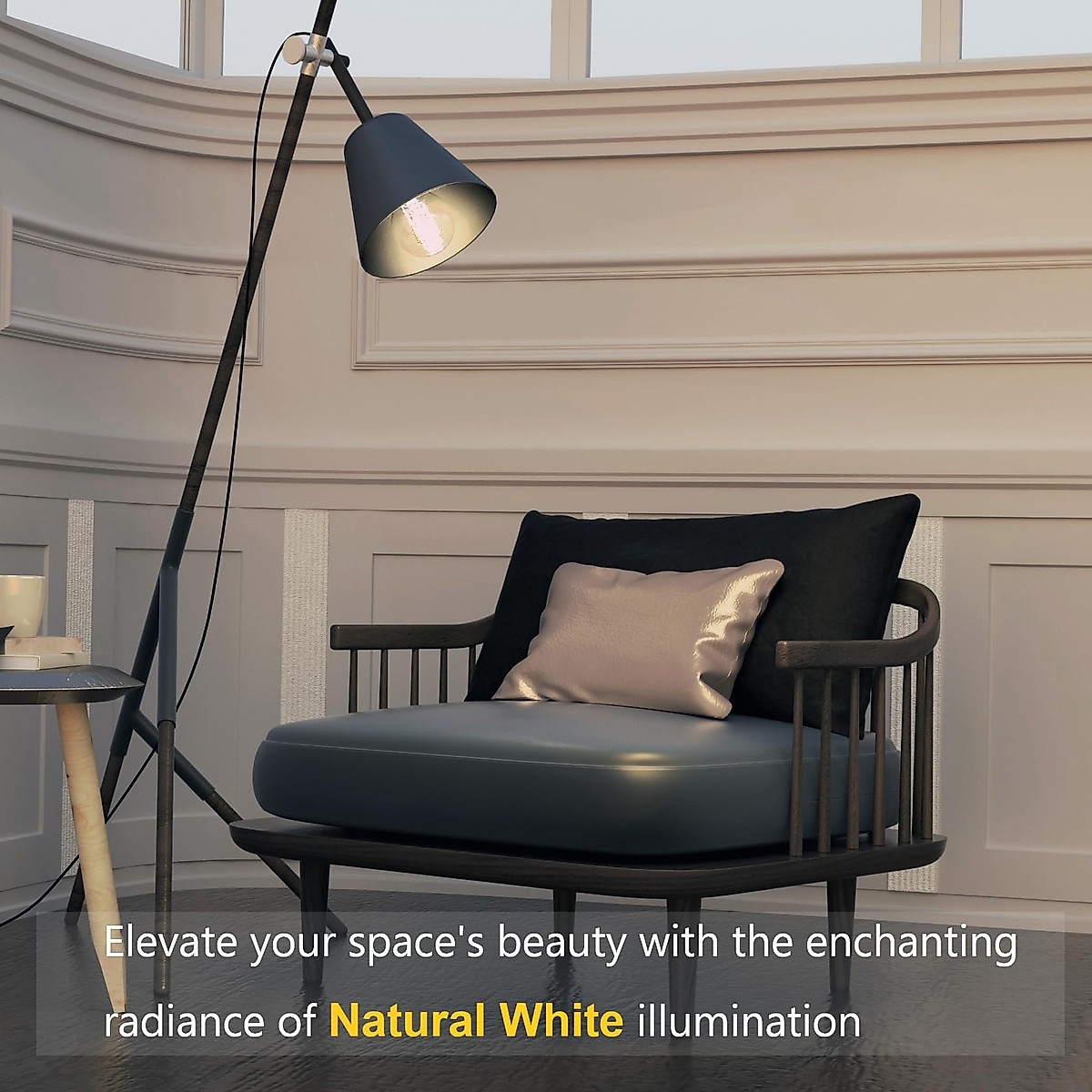 ORALUCE LED Edison Light Bulb 60 Watt Equivalent E26, Vintage Clear Light Bulbs 6W 4000K Neutral White 700 Lumen, A19 LED Filament for Ceiling Light Fixture, Non-dimmable, 6 Pack